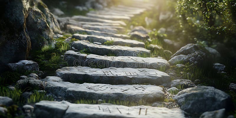 Stone Steps To Heaven Magical Image Background Wallpaper Stock ...