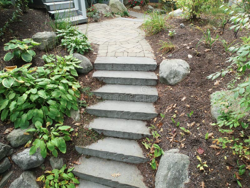 Stone steps to house stock photo. Image of residential - 206225280