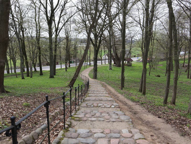 Stone Steps Winding through a Park Editorial Photography - Image of ...