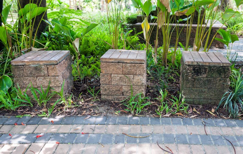Stone stool stock photo. Image of decor, leisure, green - 47053028