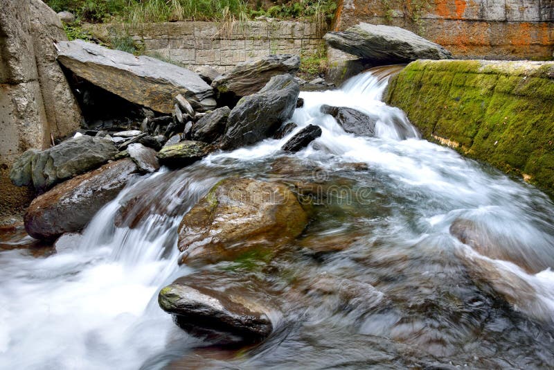 Stone and stream stock photo. Image of mountain, season - 88483960