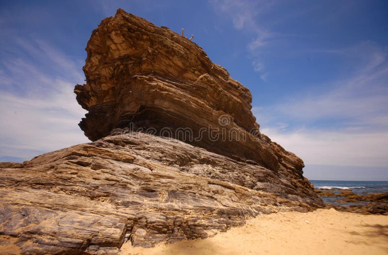Stone Structure from Effects of Wind Erosion Near a Beach Stock Photo ...