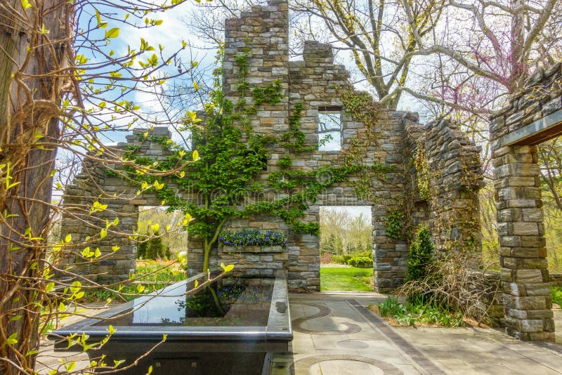 Stone Structure in the Garden Stock Photo - Image of vines, building ...