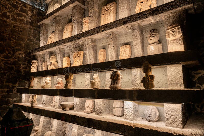 Illuminated Pre-Hispanic Altar Inside the Anahuacalli, Mexico City ...