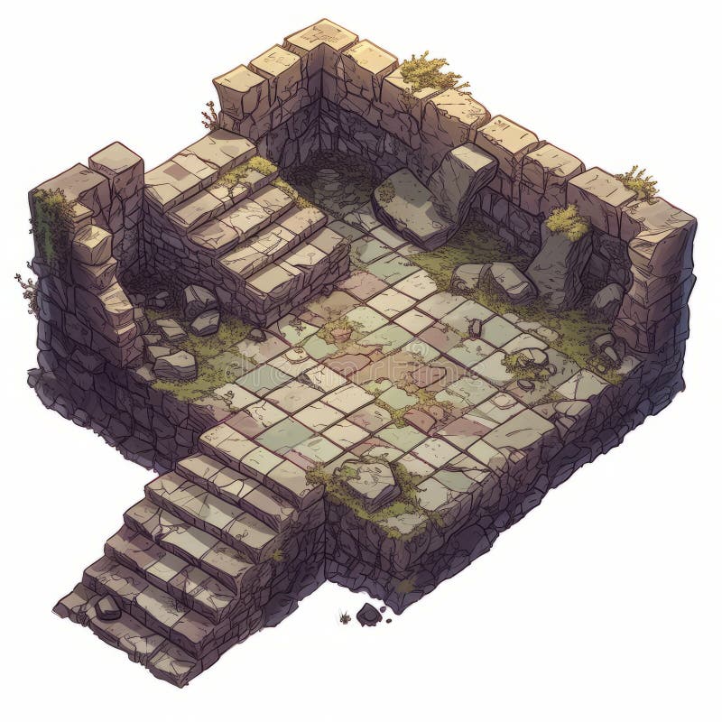 A Stone Structure with Steps Stock Illustration - Illustration of ...