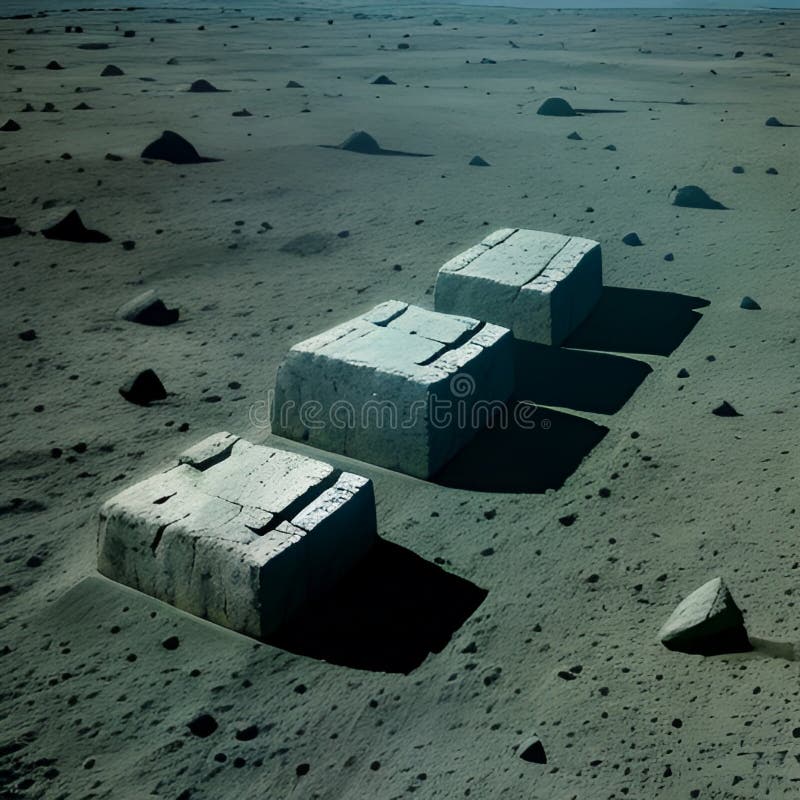 Stone Structures on Alien World. Moon Monuments, Artifacts. AI ...