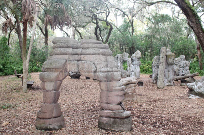 Stone Structures in Fred Howard Park in Tarpon Springs Florida Stock ...