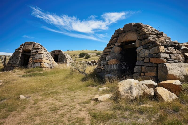 Stone Structures at Medicine Mountain, Wyoming Stock Photo - Image of ...