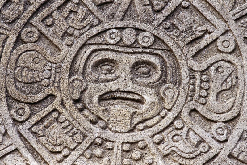 Stone of the Sun - the Mayan Calendar Stock Image - Image of wall ...