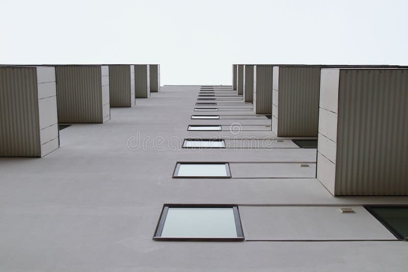 Stone Surface Building with Windows Stock Photo - Image of empty ...