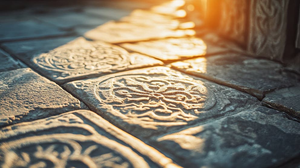 Stone Surface with Intricate Textures in Sunlight. Stock Illustration ...