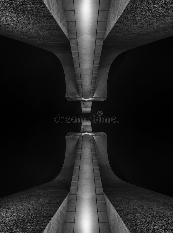 The Stone Sword Mirror a Three-dimensional Abstract Black and White ...