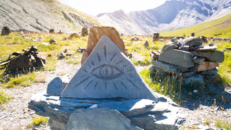 Triangular Magic Magical Stone. Stock Photo - Image of magic, prayer ...