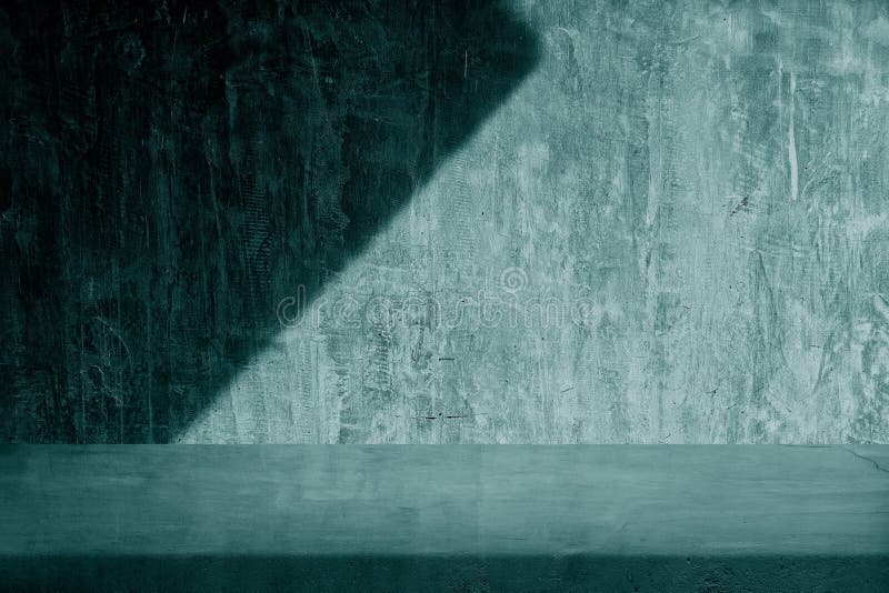 Stone Table and Grunge Concrete Wall Texture for Background with Light ...