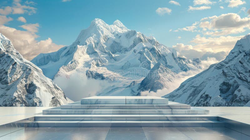 Stone Table with Mountain Range Stock Photo - Image of picnic, contrast ...