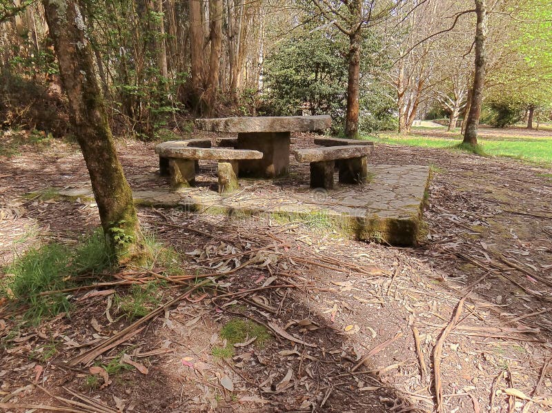Stone table stock image. Image of autumn, beauty, bench - 117340321