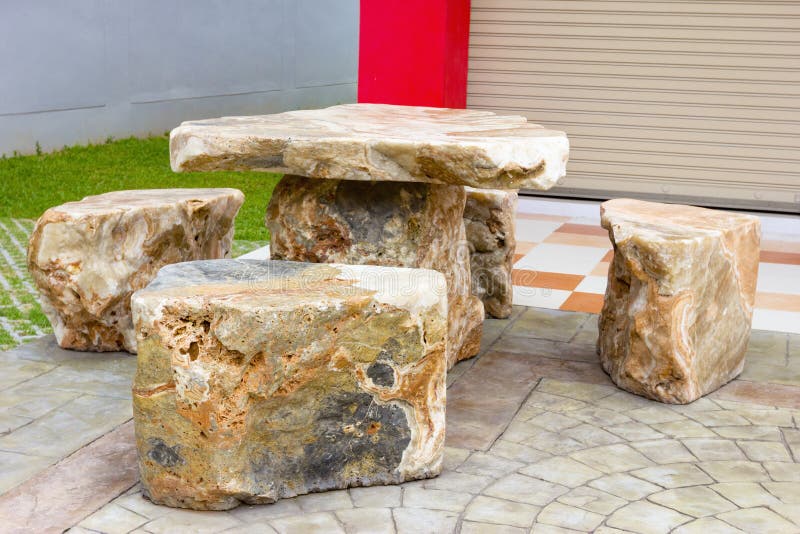 Stone table set stock image. Image of abstract, peaceful - 146778231