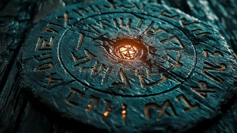 Stone Tablet Features Detailed Engravings of Protective Runes with a ...
