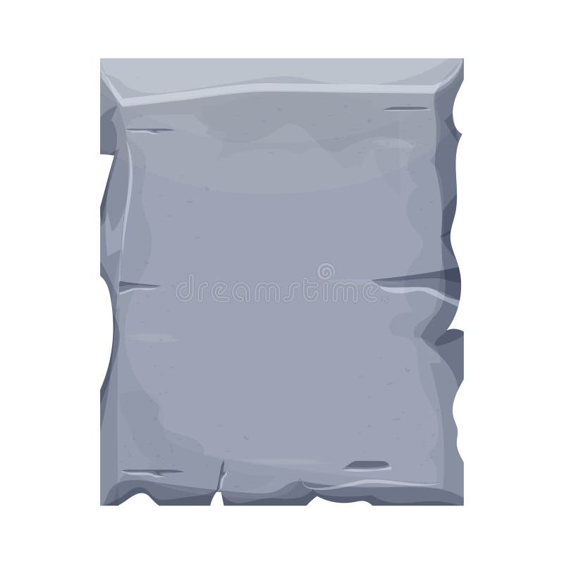 Stone Tablet, Panel, Textured Cartoon Frame with Cracked Elements ...