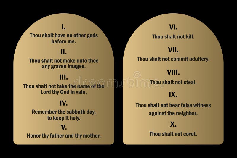 Stone Tablets with the Ten Commandments of God in English. Vector ...