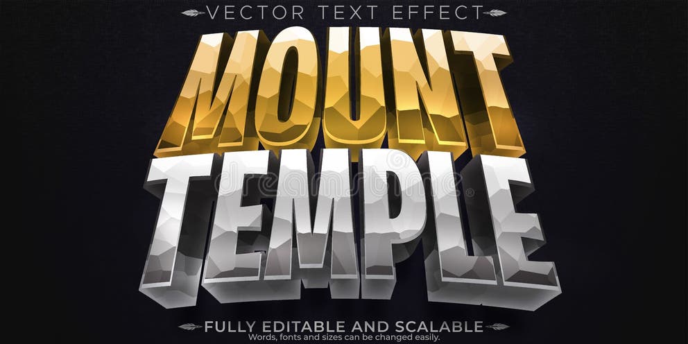 Stone Temple Text Effect, Editable Gaming and Rock Text Style Stock ...