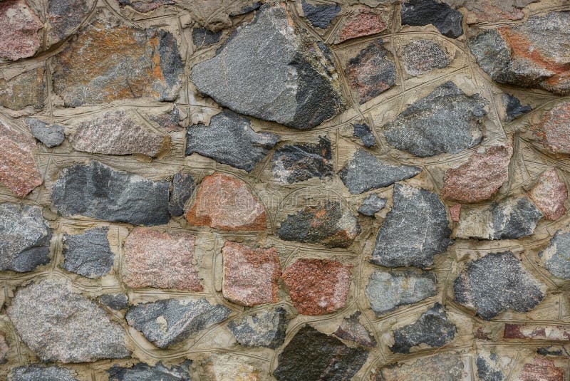 Stone Texture of Large Cobblestones in the Foundation of the Wall Stock ...