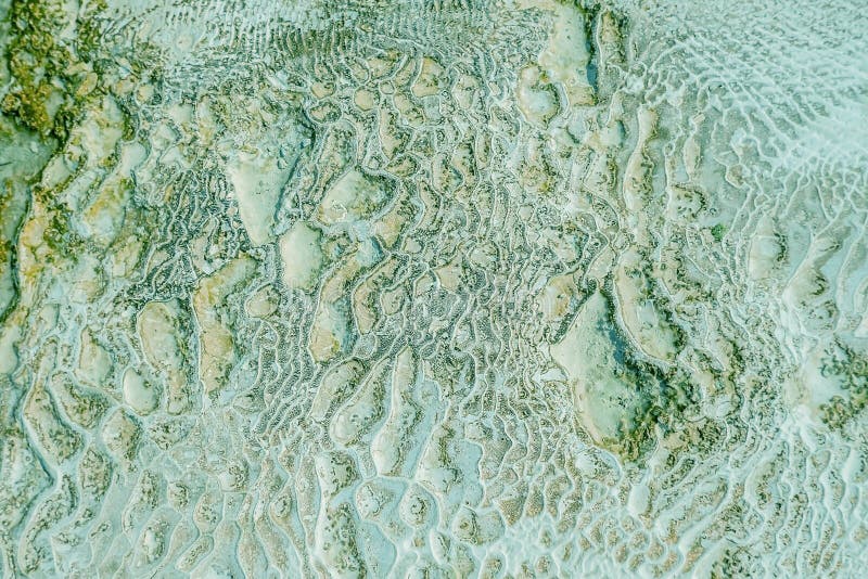 Stone Texture in Pamukkale Resort, Limestone Terrace Floor Stock Photo ...