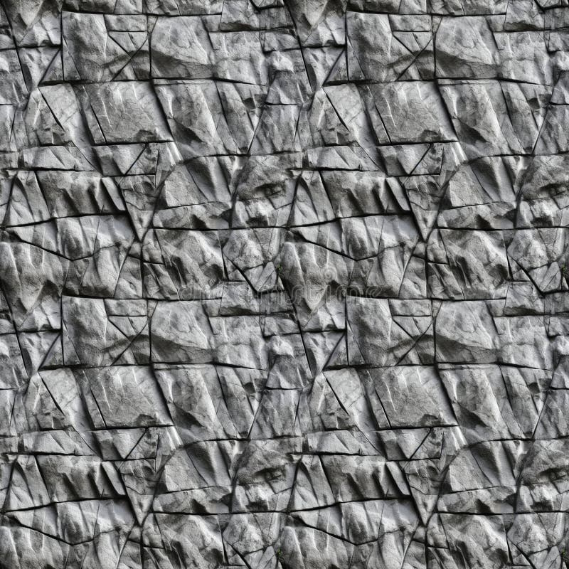 Stone Rock Texture of Wall Seamless Pattern Design. Surface Rock Gray ...