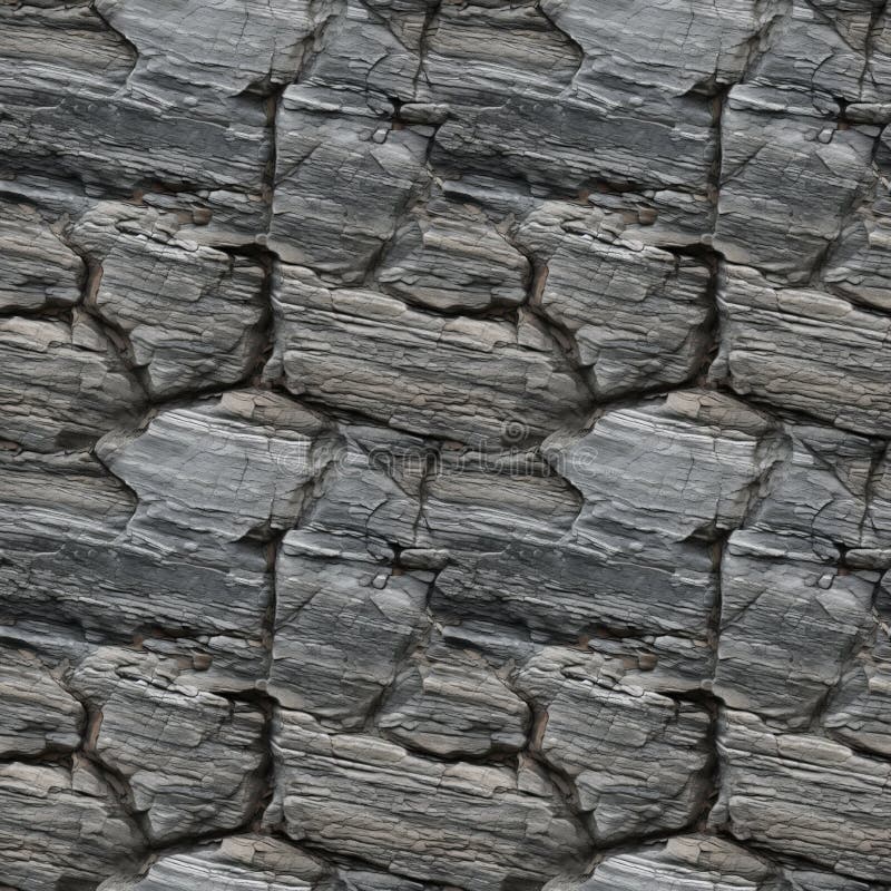Stone Rock Texture of Wall Seamless Pattern Design. Surface Rock Gray ...