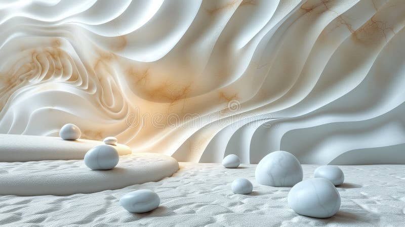 Stone Texture with Waves, Abstract Background Stock Illustration ...