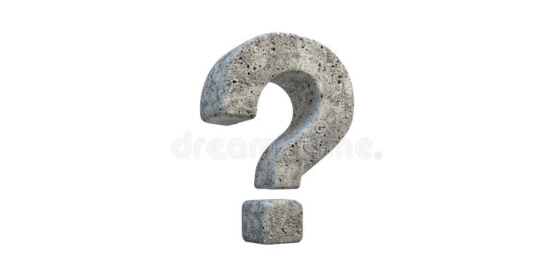 Stone-textured 3d Question Mark Symbol Isolated on Transparent ...