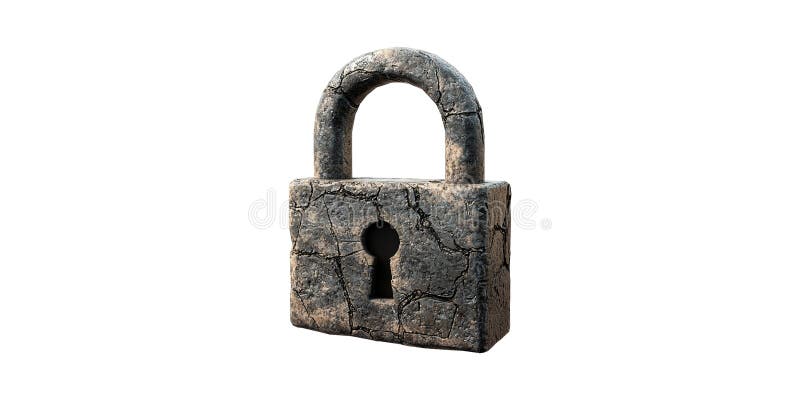 Stone Textured Padlock Symbolizing Security and Strength. Concept of ...