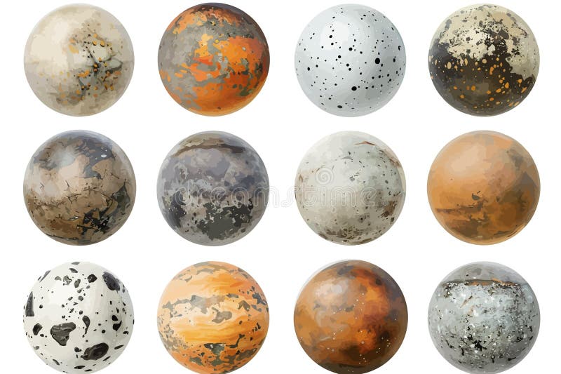 Stone Textured Spheres Isolated Isolated Illustration Stock Vector ...