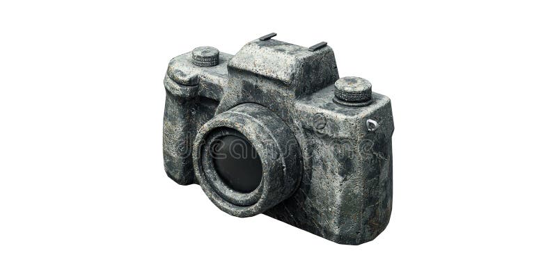 Stone-textured Vintage Camera Sculpture Isolated on Transparent ...