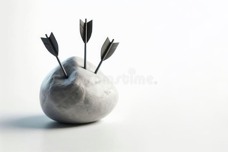 A Stone with Three Arrows Stuck in it. Space for Text. Stock Image ...