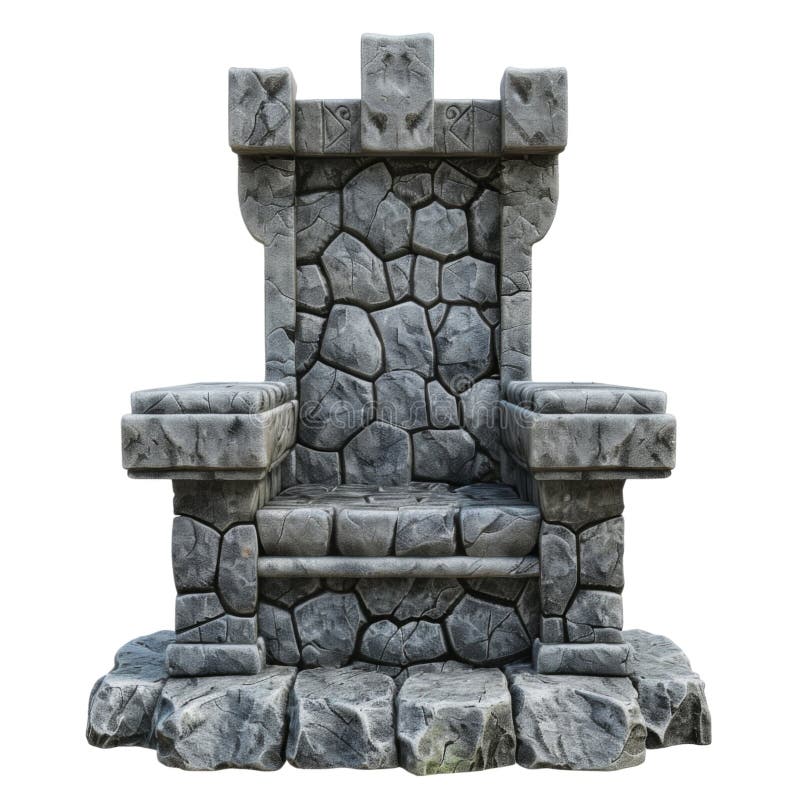 Stone Throne with a Rugged, Medieval Design Stock Image - Illustration ...