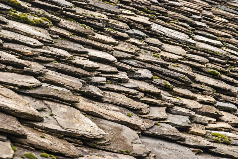 Stone Tiles of Slate-roof House Stock Photo - Image of rustic ...