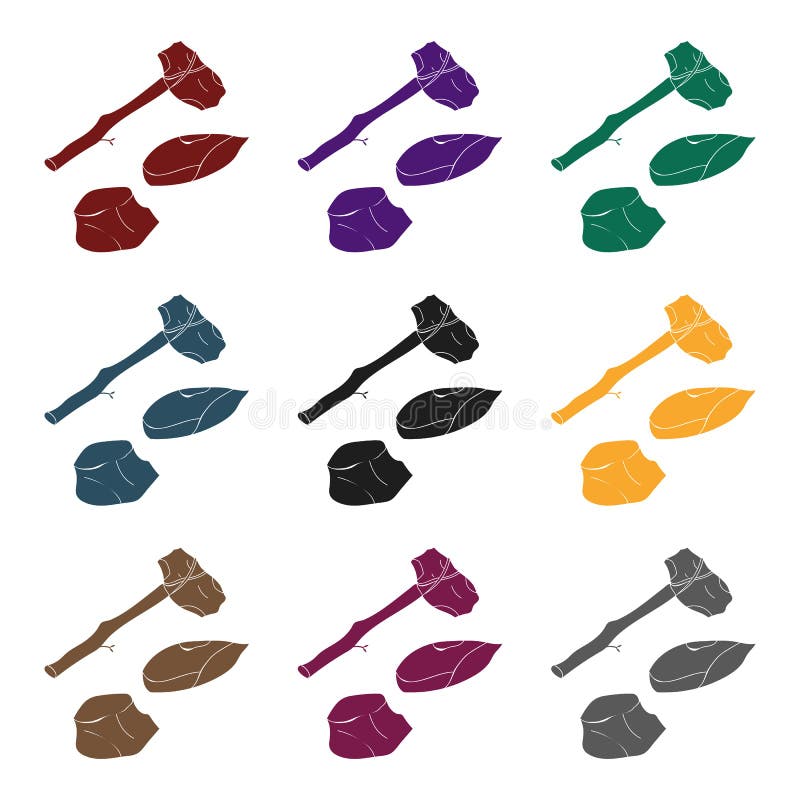 Stone Tools Icon in Flate Style Isolated on White Background. Stone Age ...