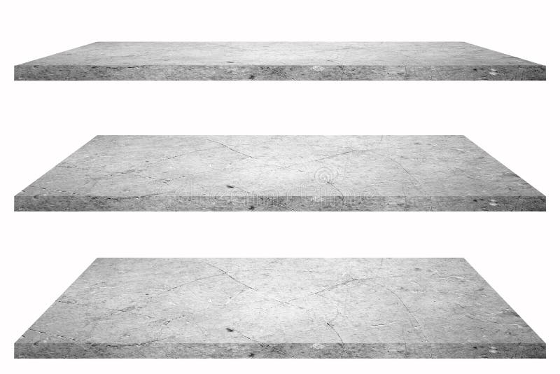 Stone Top Table or Shelf on White Background Blank Template for ...