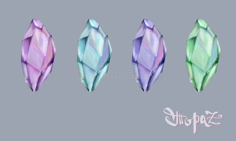 Stone, topaz crystal stock illustration. Illustration of colored - 96036854