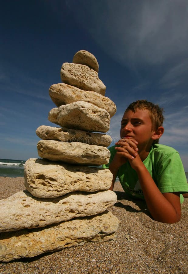 Stone tower stock image. Image of basic, children, work - 969535