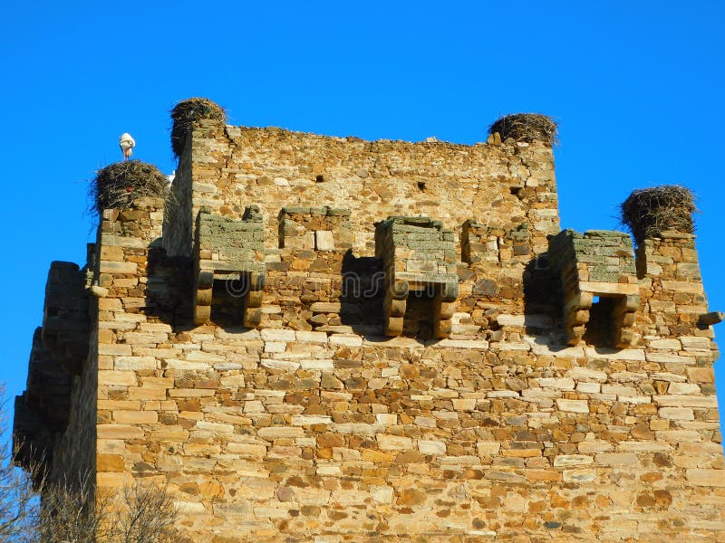 Tower of Castle in Quintana Del Marco Stock Image - Image of stone ...