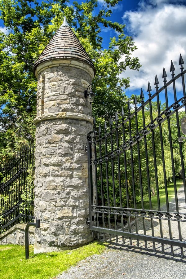 Stone tower stock photo. Image of stone, tower, cloudy - 41782052
