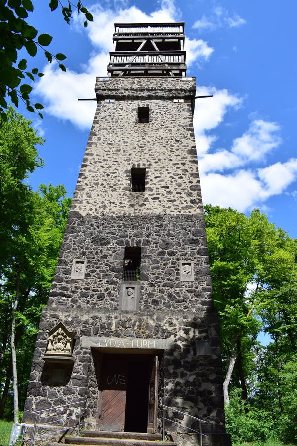 Tall Viewing Tower Lydiaturm at Laacher See Stock Image - Image of ...