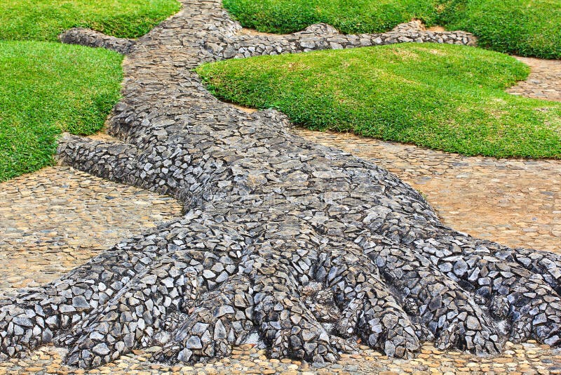 Stone tree stock photo. Image of flagstone, alley, landscape - 38274086