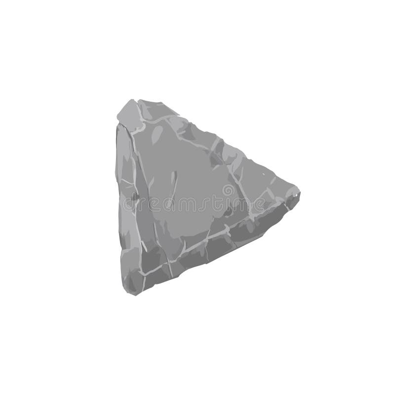 Stone Triangle Plate with Cracked, Ui Board, Vector Illustration ...