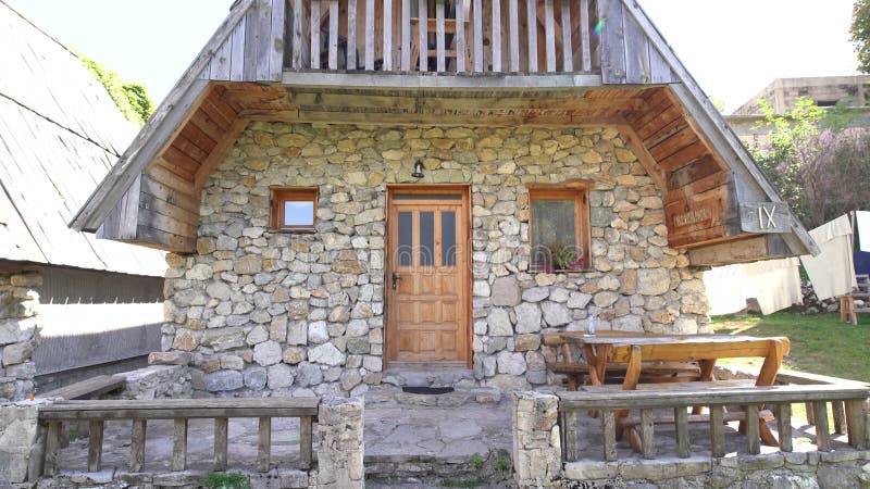 Stone Triangular Two-storey House in Durmitor National Park Stock ...