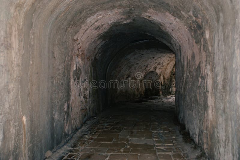 Stone Tunnel in the Fortress Stock Image - Image of greece, underground ...