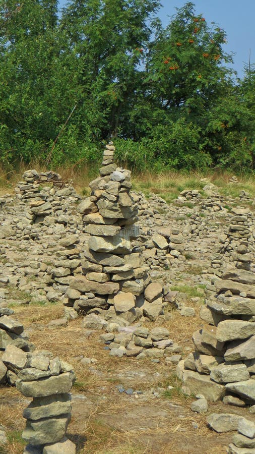 Stone turret stock image. Image of blue, creation, trees - 58937799