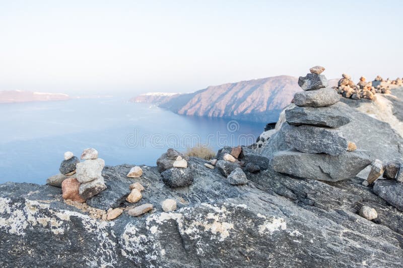 Stone Turrets Built on a Boulder on the Other Side of the Coast of the ...